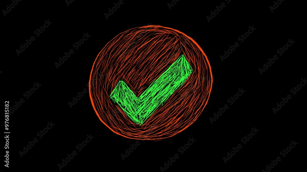 Check mark free writing from green pencil red border. Check mark symbol ...