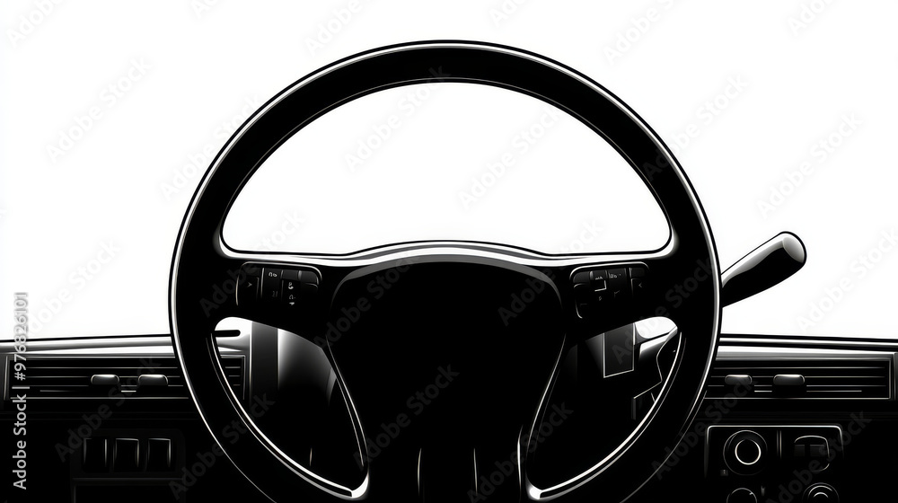 The vector silhouette features a sleek and minimalist design of a car ...