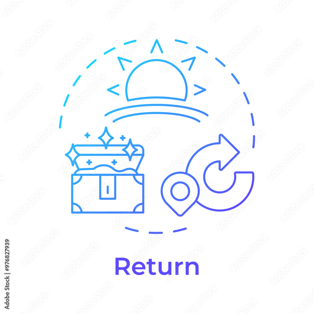 Character return multi color concept icon. Hero journey, adventure ...