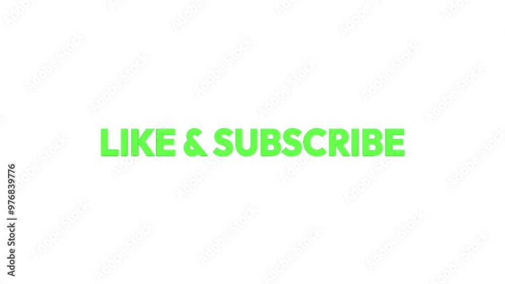 Looping animation of the text "LIKE & SUBSCRIBE". like subscribe on a ...