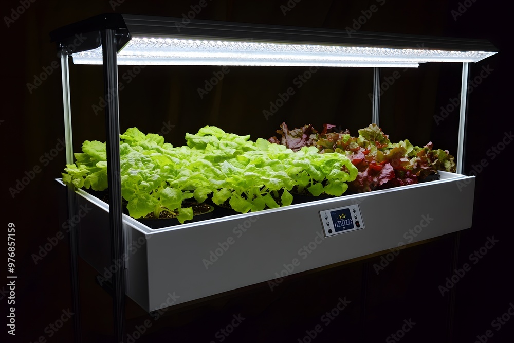 Hydroponic unit equipped with a digital display for precise control of ...