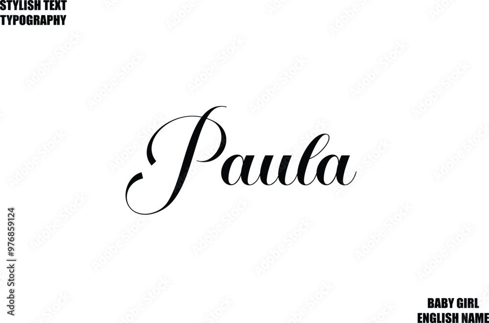 Poster Female Name - in Stylish Cursive Typography Text Paula. – Wall ...