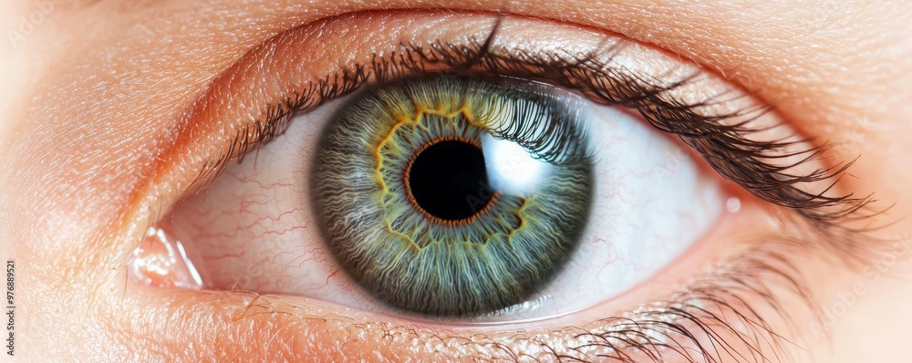 Close-up of a mesmerizing human eye showcasing intricate colors and ...