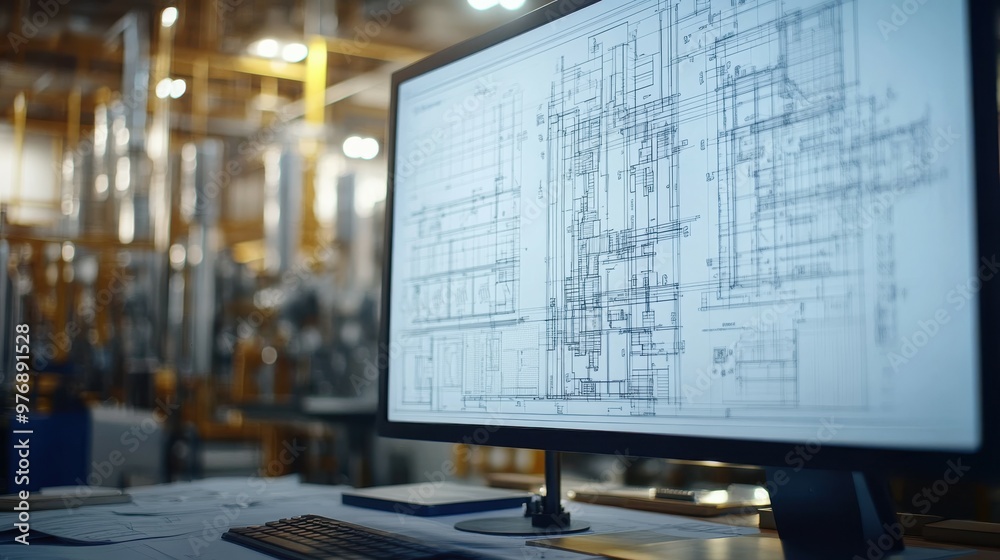 A close-up, high-definition view of a CAD drawing of a construction ...