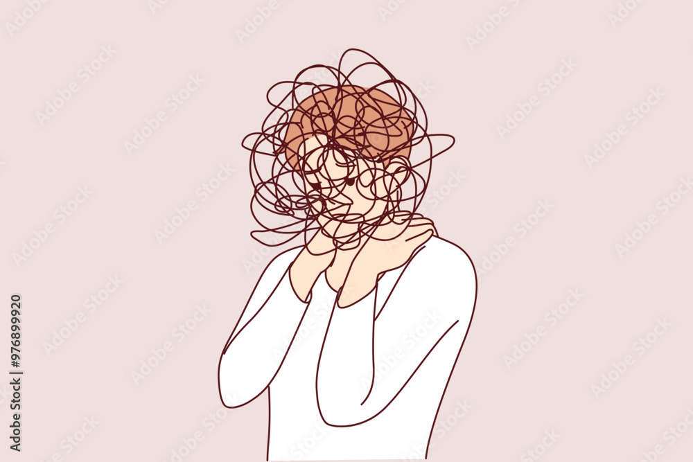 Man suffers from confusion of thoughts and mental disorder causing loss ...