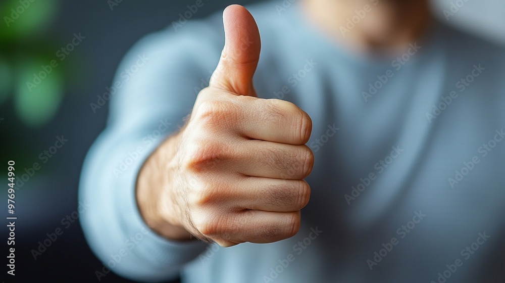 Thumbs Up: Approval and Positivity in Every Gesture - A close-up of a ...