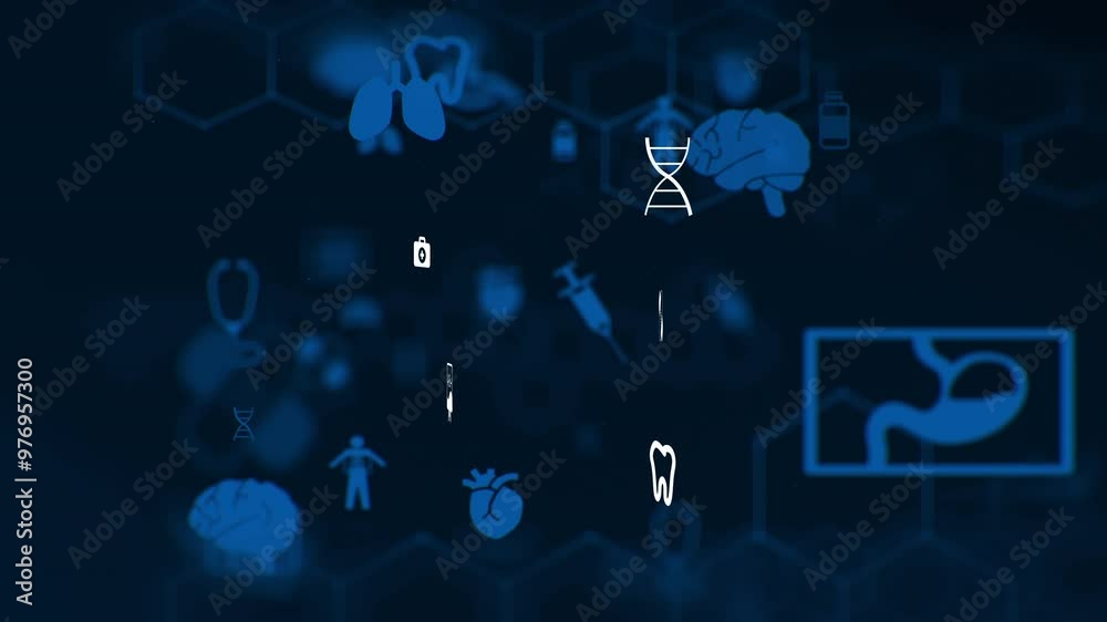 Healthcare, medical school and graphic icon for doctor training on ...