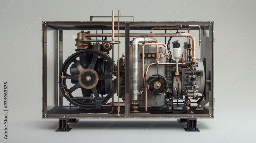 Artistic representation of the first air conditioner, depicting its ...