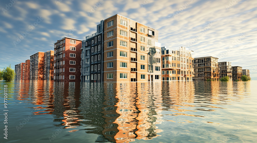 A depiction of the impacts of rising sea levels on coastal ...