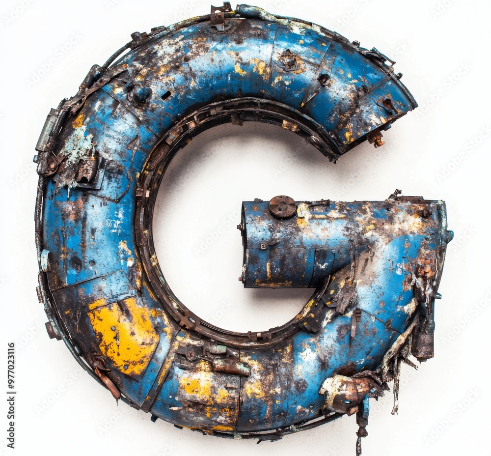 The high tech letter G illustration with a 3D alphabet font design ...