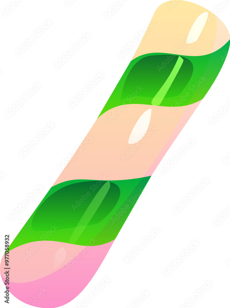 Cartoon slash symbol as candy cane, confectionery alphabet, sweets ...