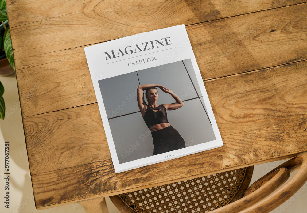 Mockup Of Closed Us Letter Magazine With Customized Front Cover Stock ...