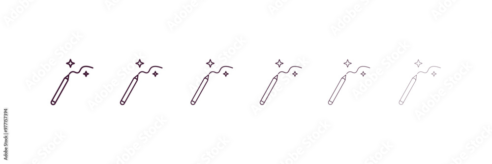 pencils outline icon. Linear vector from beauty concept. 6 different line style pencils icon ...