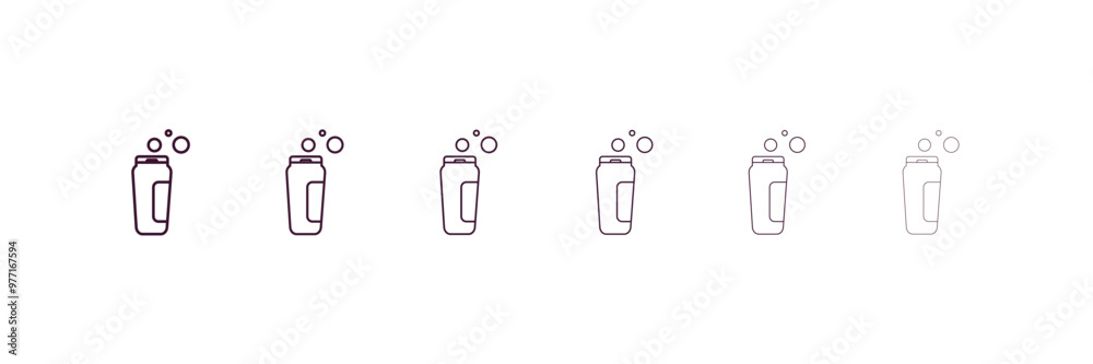 shampoo outline icon. Linear vector from cleaning concept. 6 different line style shampoo icon ...