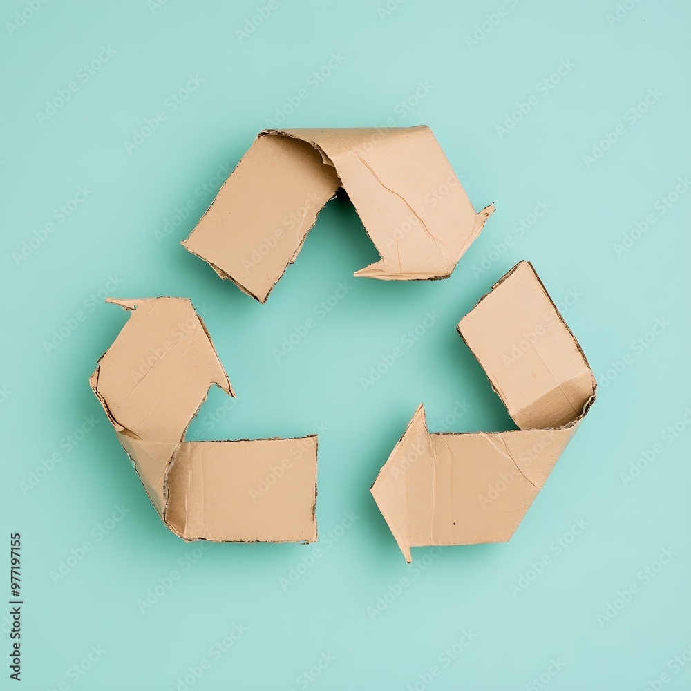 Universal recycling symbol on green background. Icon of sustainability ...