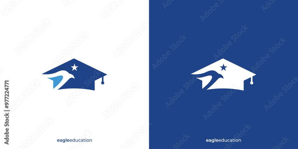 Eagle Education Logo Design. Bird and Toga Hat with Minimalist Style ...