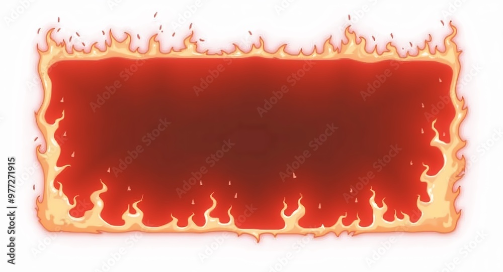 Fiery Flame Frame Background - Dynamic Burning Border for Intense ...