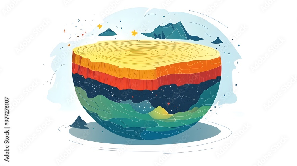 Vibrant Diagram of Earth's Geological Layers and Tectonic Plates for ...