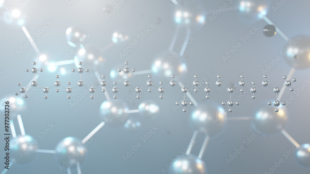 squalene molecular structure, 3d model molecule, triterpene, structural ...