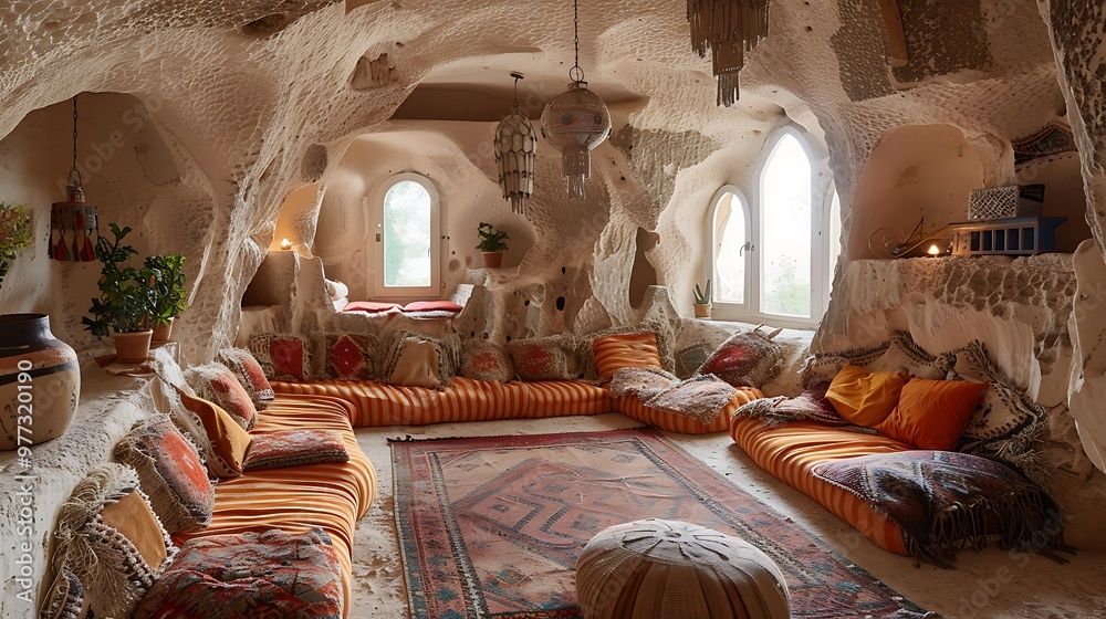 Troglodyte cave dwellings in Cappadocia, Turkey: The unique cave ...
