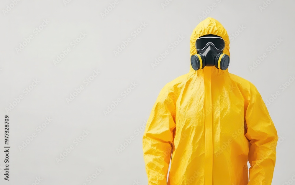 Worker wearing a full hazmat suit while handling dangerous chemicals ...