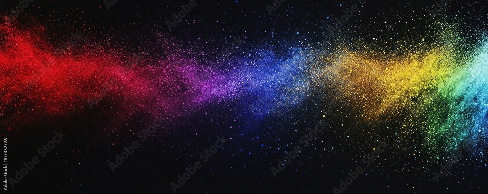 Rainbow gradient background, black on the edges, grainy texture ...