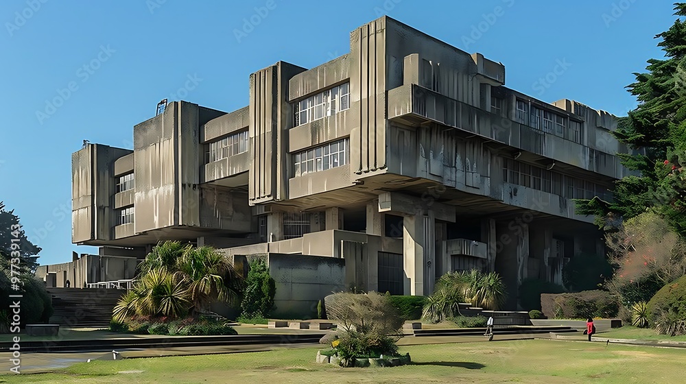 Brutalist concrete government building, imposing structure: An imposing ... Brutalist concrete government building, imposing structure: An imposing ...