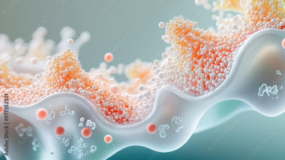 Ultra-detailed view of a cell membrane, phospholipid bilayer with ...