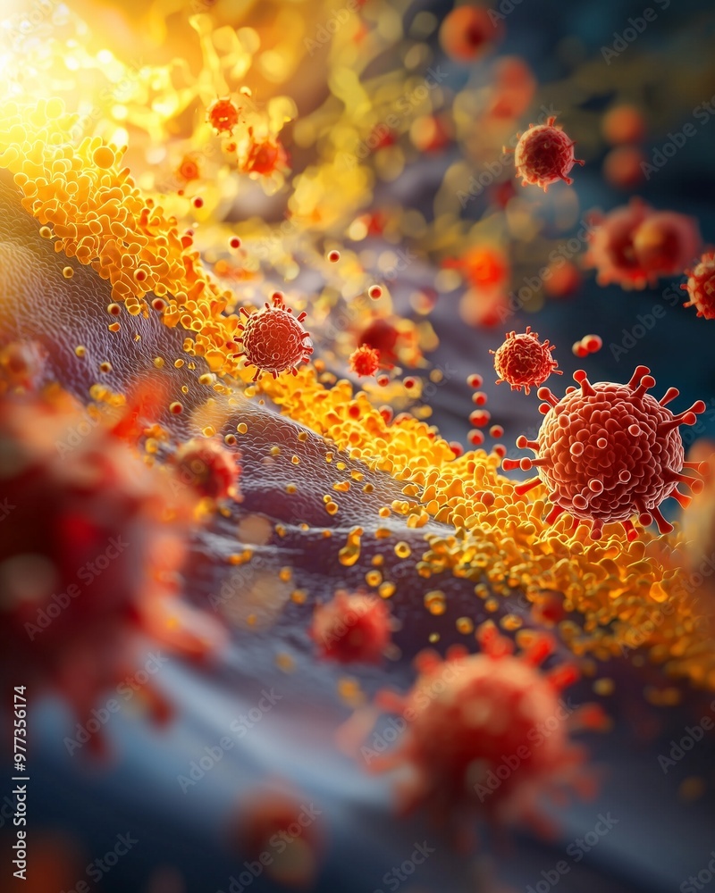 Bacteria and viruses on surface of skin, mucous membrane or intestine ...