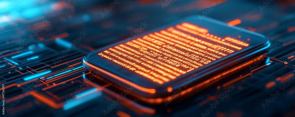 AI-powered translation app, glowing text interface, real-time language ...