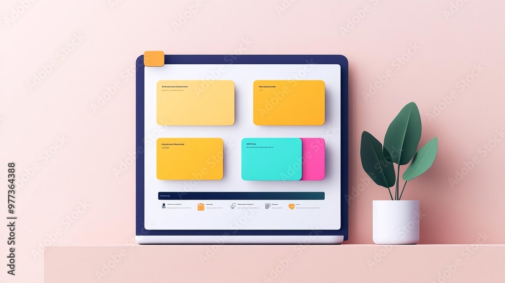 Collaborative project management UI, clean grid layout, color-coded ... Collaborative project management UI, clean grid layout, color-coded ...