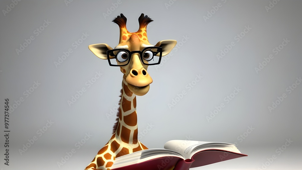 giraffe wearing oversized, round glasses that are too big for its face ...