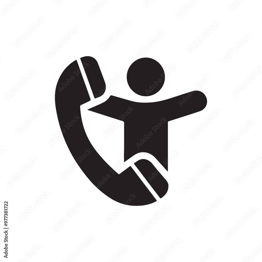 Contact us.Telephone, communication. icon in flat style. Vector ...