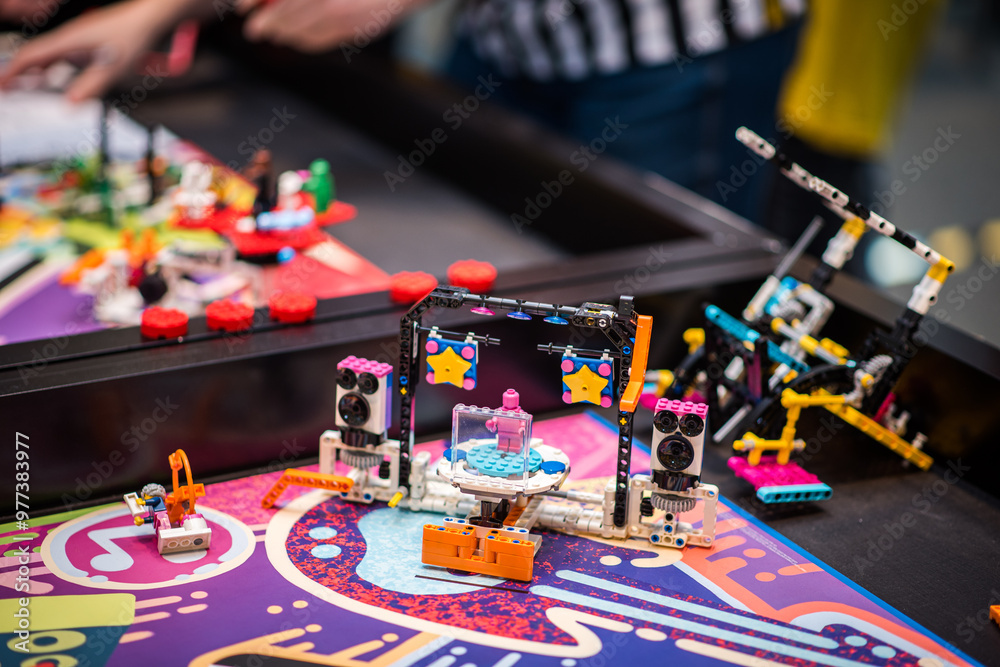 Bratislava, Slovakia - 03.09.2024: FLL - First Lego league structures ...