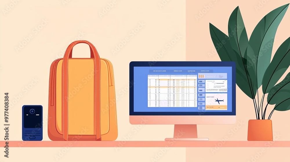 Travel planning in progress with a focus on a desktop screen displaying ...
