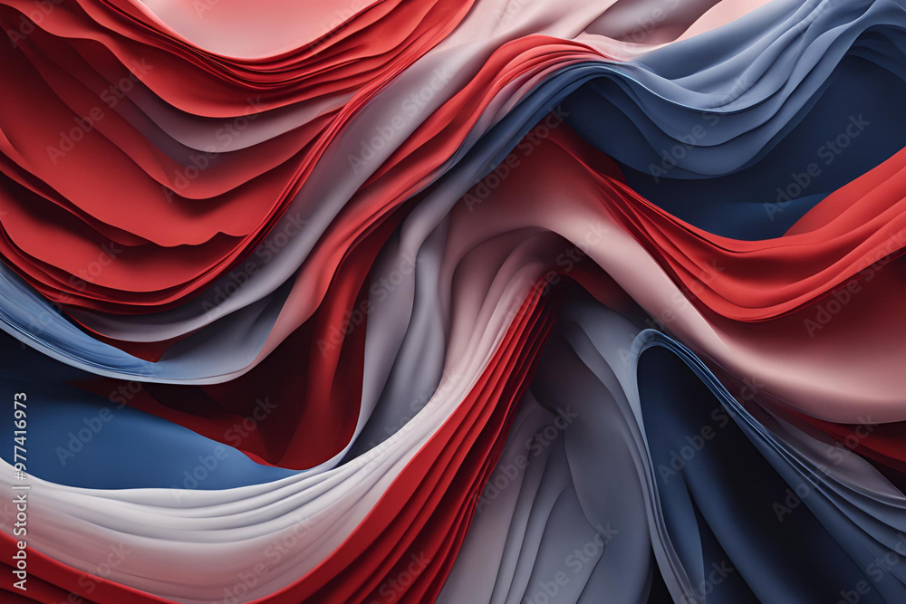 An Artistic Rendering Featuring A 3d Depiction Of Layered Cloth In Abstract Form With A