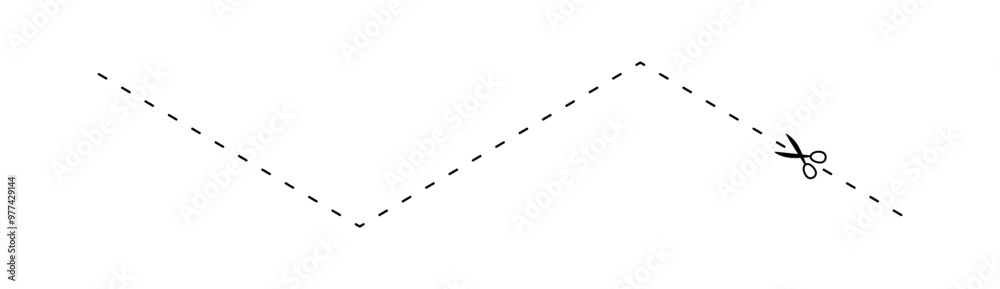 scissors on dashed line, dash line and scissors, dot outline and scissors Stock Vector | Adobe Stock
