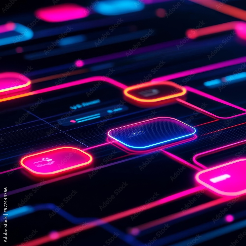 AI-enhanced UX tool, digital behavior analytics, glowing user flow ...