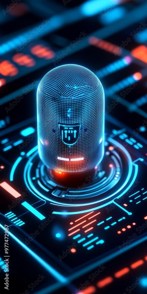 Voice user interface analysis tool, glowing interaction data ...