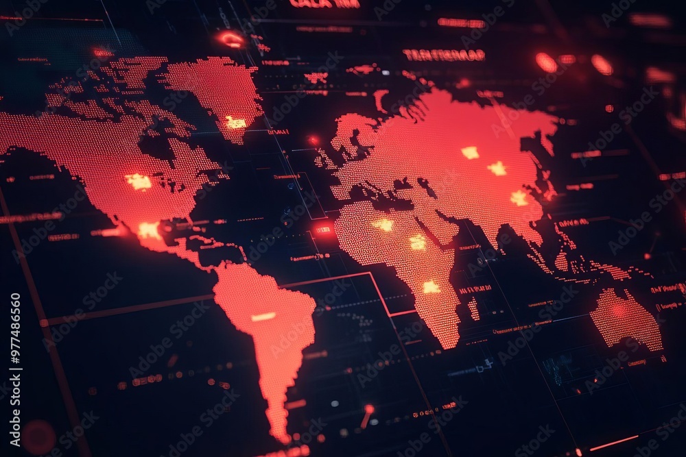 Realtime Global Threat Map Visualizing Cyberattacks Across Regions With