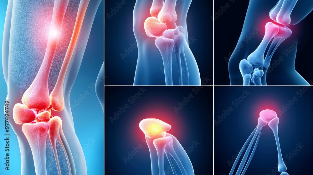 A medical infographic showing different types of knee pain treatments ...