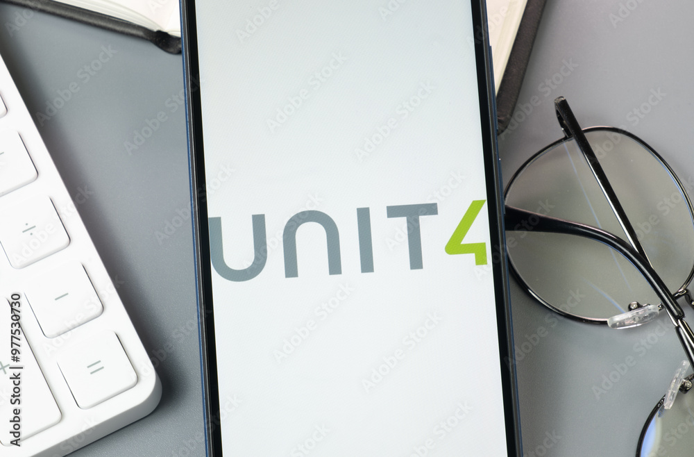 New York, USA - 30 August 2024: Unit4 Logo on Phone Screen, Company ...
