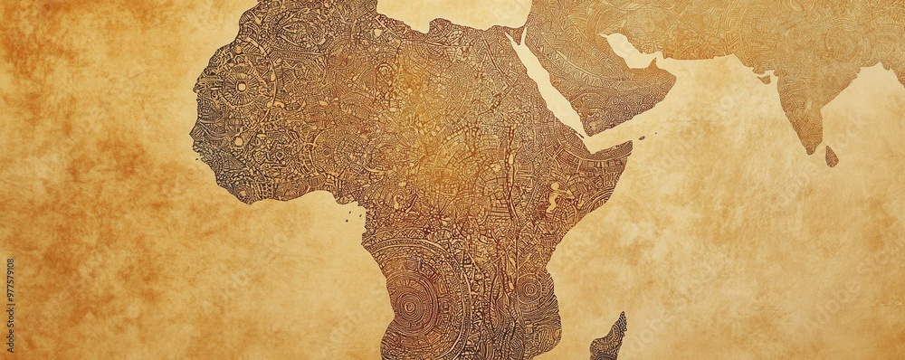 Minimalist wallpaper showcasing an intricate map of Africa with ...