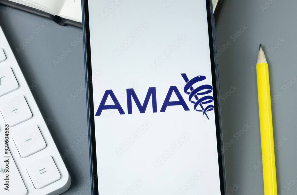 New York, USA - 30 August 2024: AMA American Medical Association Logo on Phone Screen, Company ...