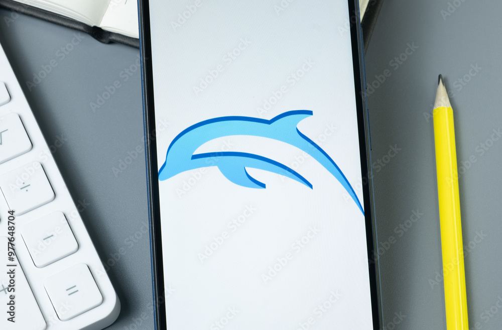 New York, USA - 30 August 2024: Dolphin Emulator Logo on Phone Screen ...