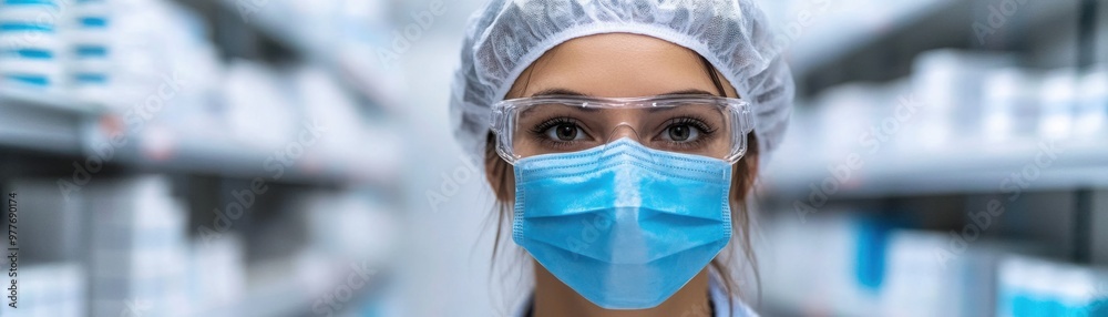 Inspector checking product labels for accuracy in a manufacturing ...