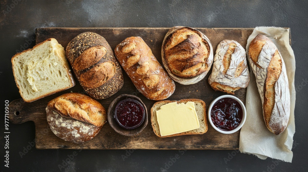 A high-resolution photo of a selection of different bread loaves ...