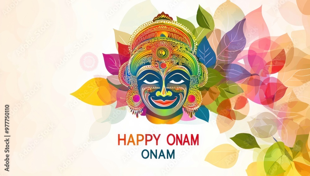 ภาพประกอบสต็อก Vector illustration of the happy Onam festival with a ...