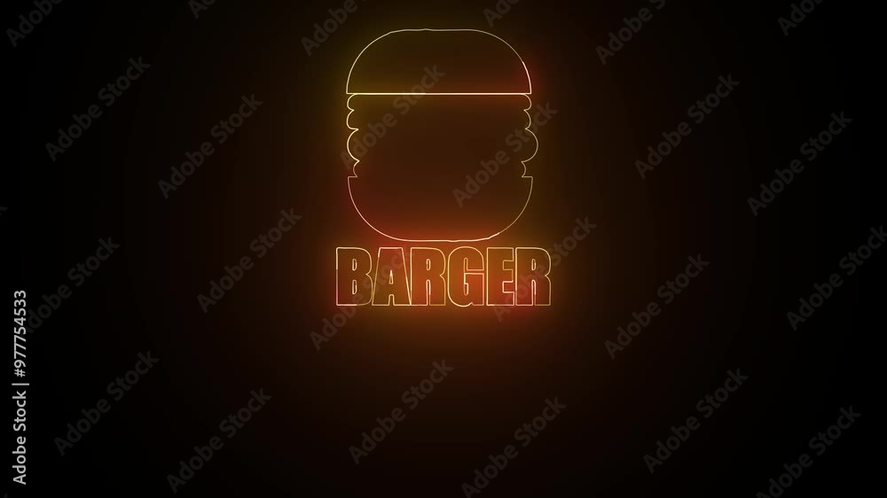 animated Barger text logo with glowing neon ,Barger neon sign on black ...