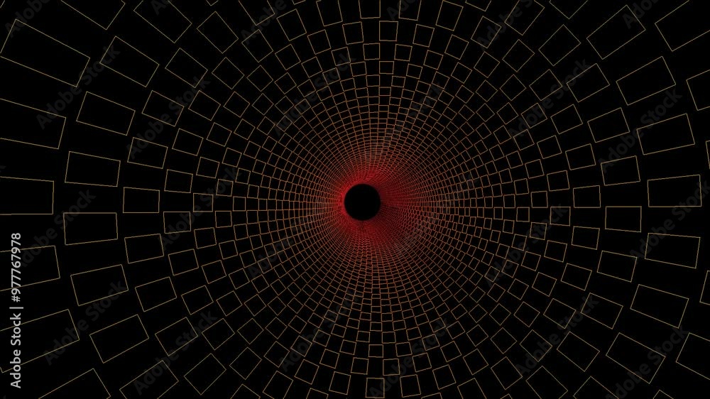 Cosmic interstellar hyperspace motion background animation. Flying at warp speed through glowing ...